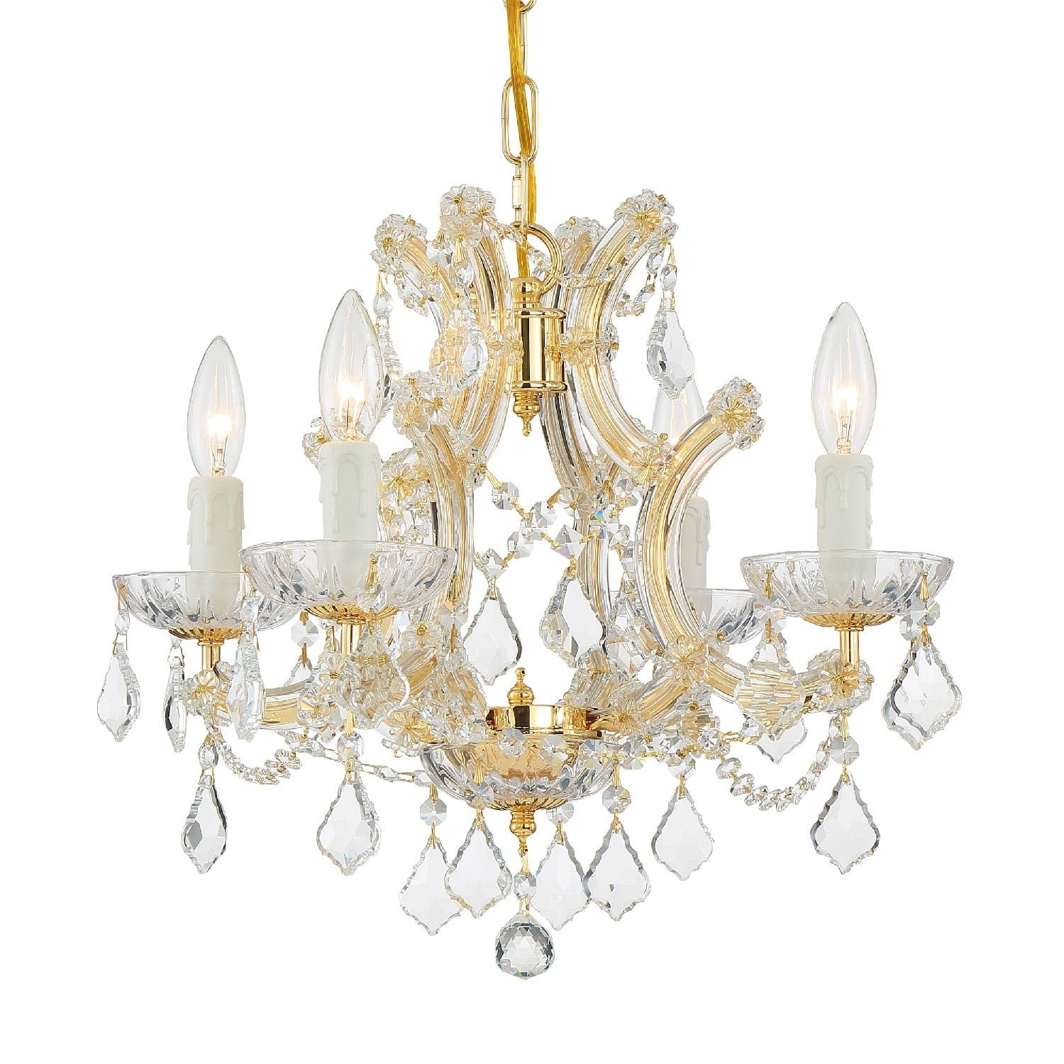 Crystorama Maria Theresa 4 Light Spectra Crystal Gold Mini Chandelier ...