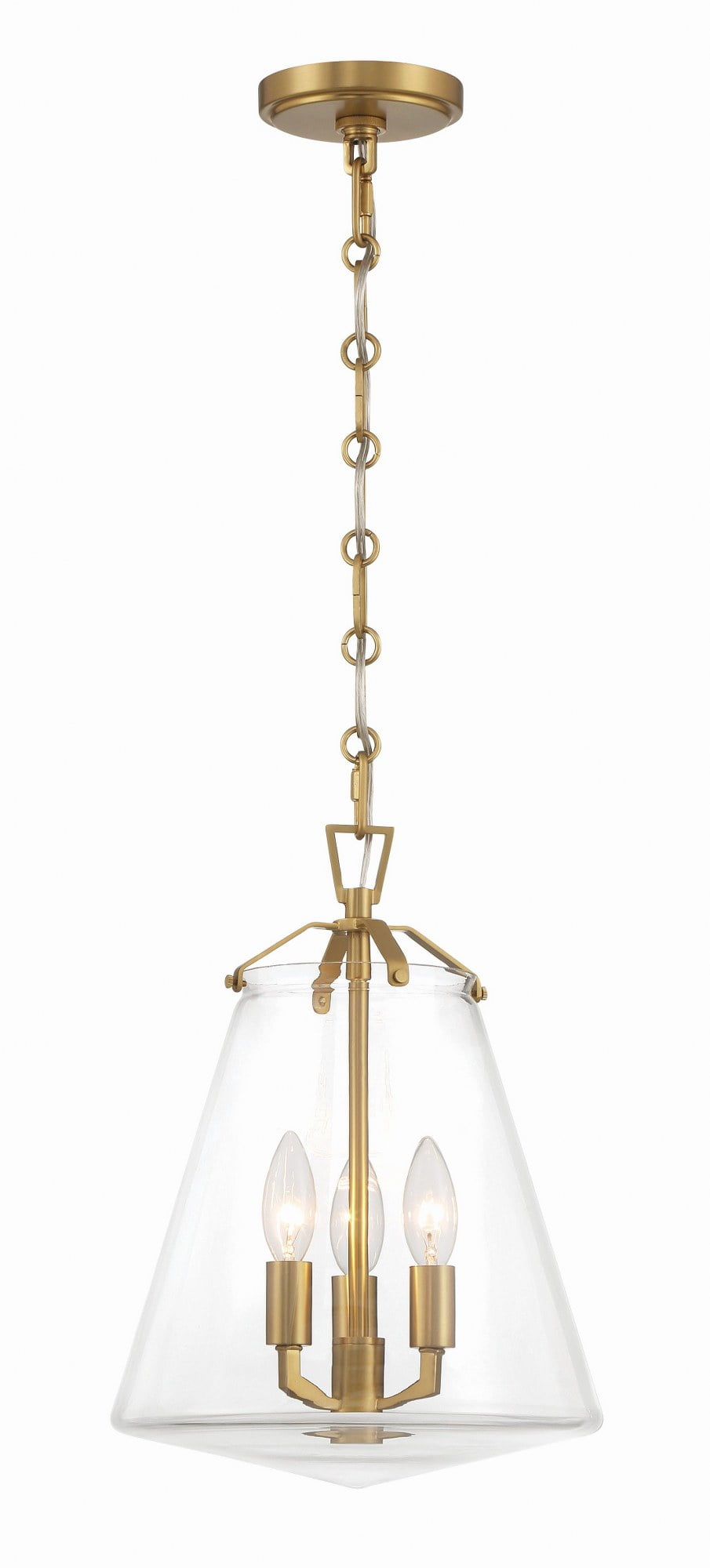 Crystorama Voss 3 Light Luxe Gold Mini Chandelier - 11"W x 14.75"H x 11 ...