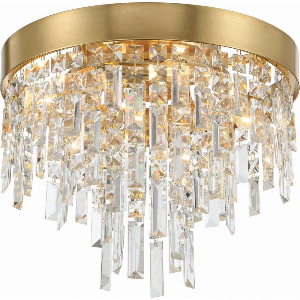 Crystorama Winfield 4 Light Antique Gold Ceiling Mount - 16"W x 13.75"H ...
