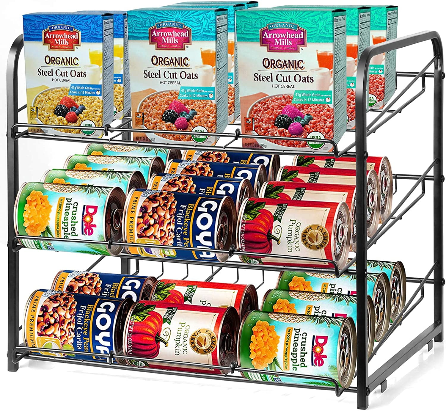 Crzdeal 3 Tier Can Rack Organizer, Stackable Can Storage Dispenser ...