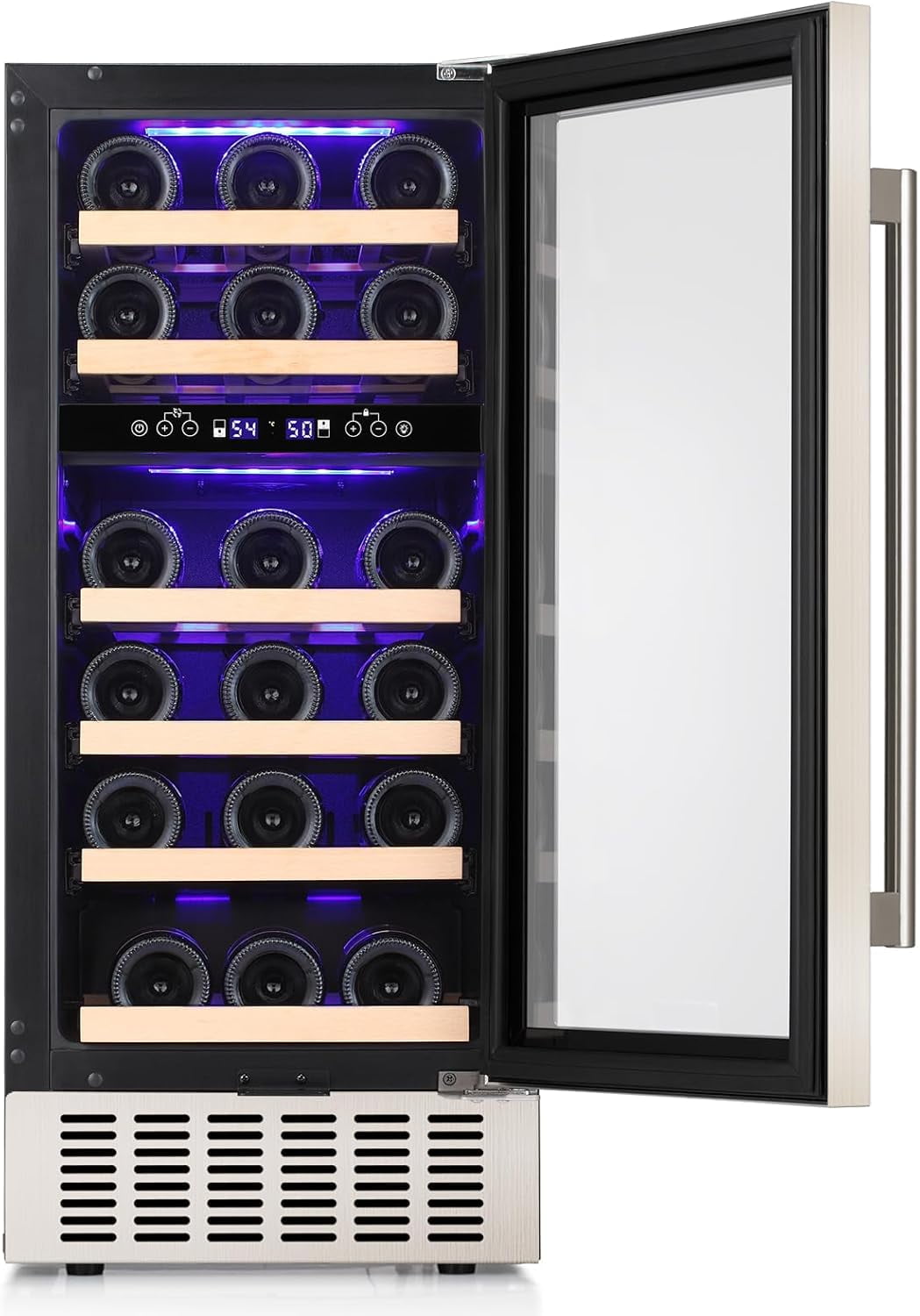 Crzoe 28 Bottle Wine Fridge with Lock, 15 Inch Wine Refrigerator for ...