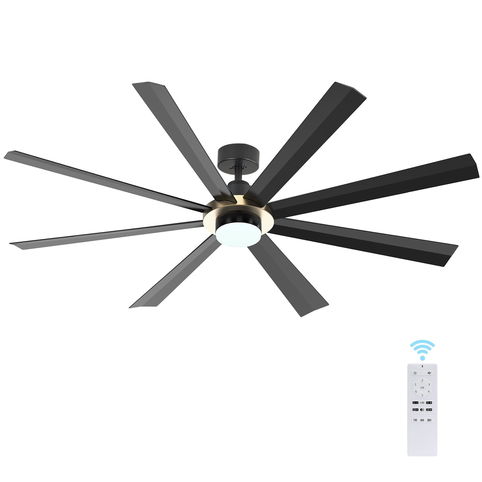 CRZOE 60 inch Ceiling Fans with Lights, Large Indoor Ceiling Fan with ...