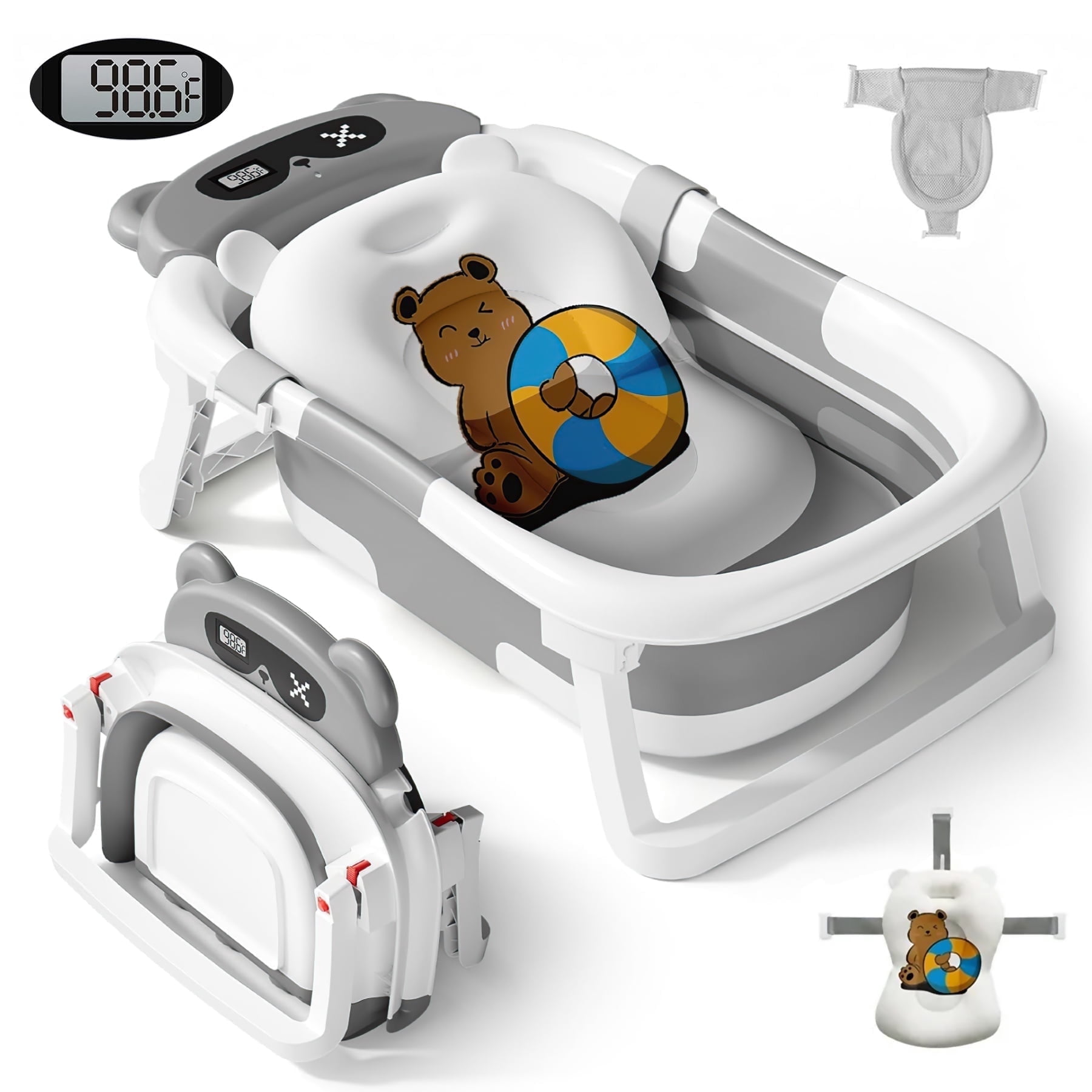 CshidWorld Collapsible Baby Bathtub, Portable Travel Tub for Infants ...
