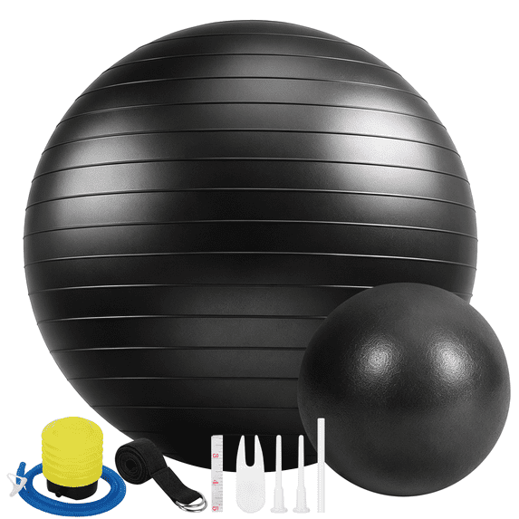 Cshidworld Exercise Ball Set, Yoga Ball with 9-Inch Pilates Ball ...