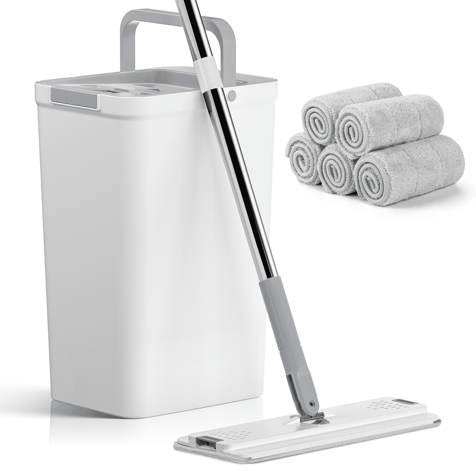 Cshidworld Mop and Bucket Set, Hands Free Flat Floor Mop and Bucket ...