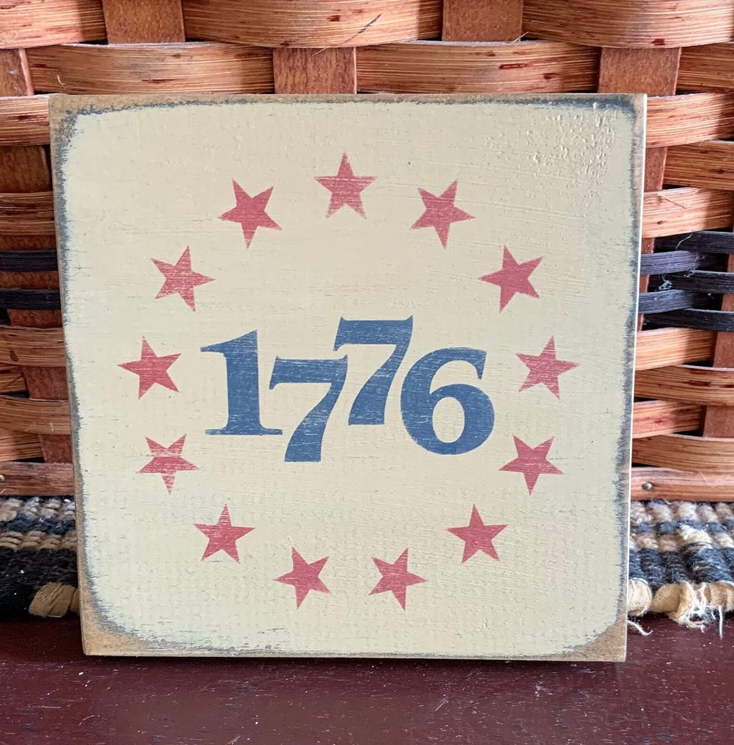 Cskhip 1776 Patriotic Mini Sign Usa, Vintage Farmhouse Sign,Antique ...