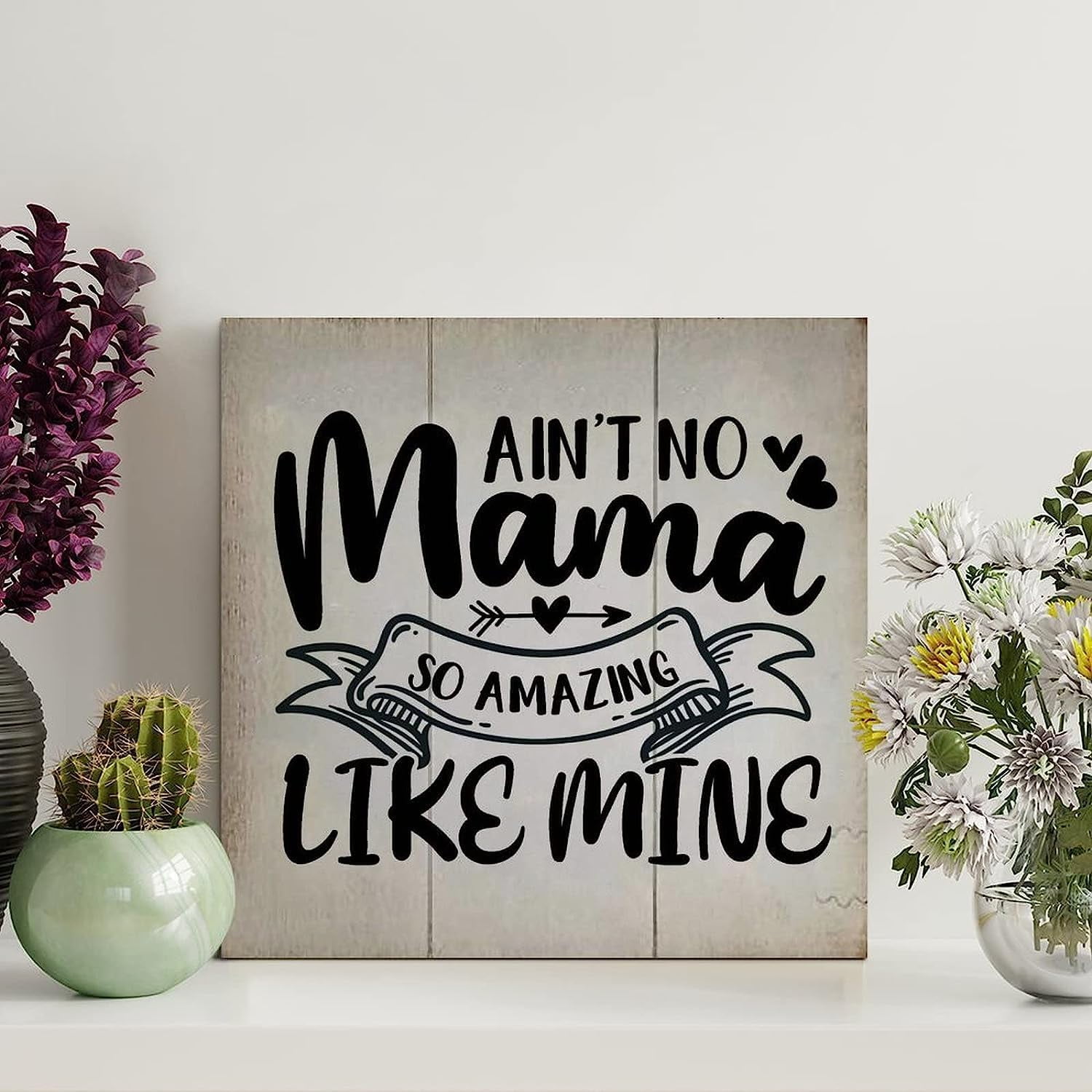 Cskhip Ain't No Mama Wood Signs Modern Rustic Wood Plaque Motivational ...