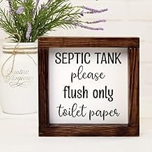 Cskhip Airbnb Sign Septic Tank Flush Only Toilet Paper Bathroom Sign ...