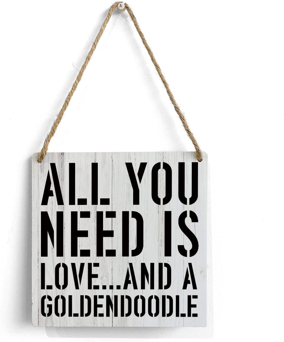 Cskhip All You Need is Love and a Goldendoodle Vintage Farmhouse Sign ...