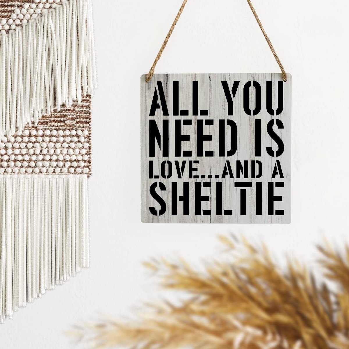 Cskhip All You Need is Love and a Sheltie Vintage Farmhouse Sign ...