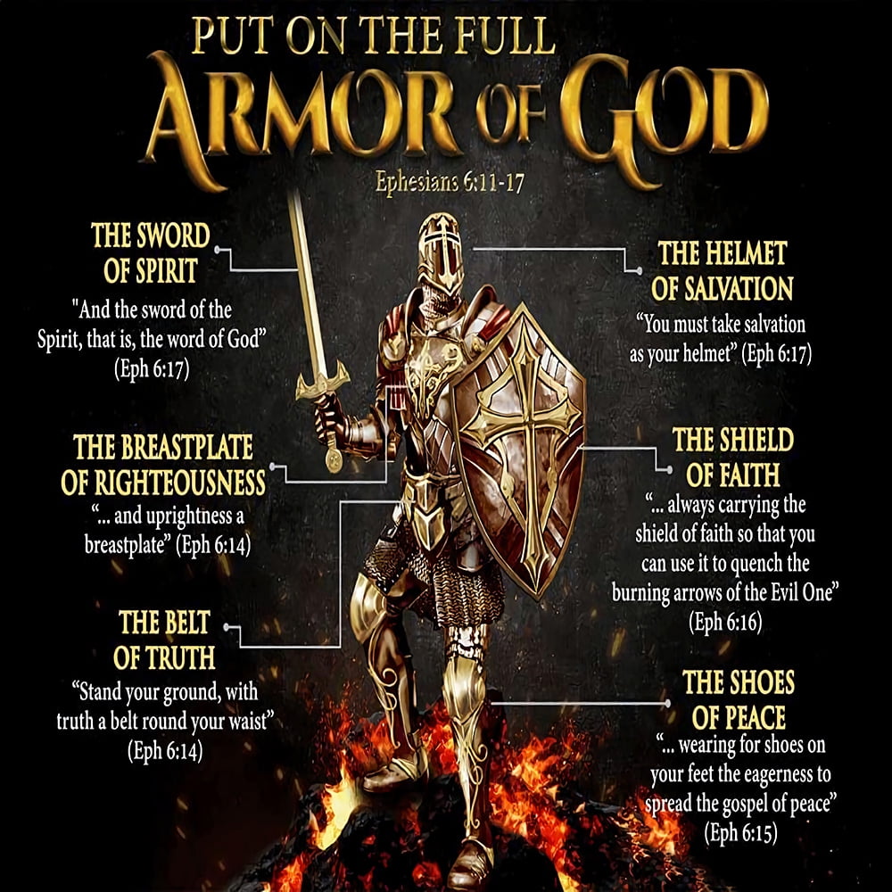 Cskhip Armor Of God Vintage Farmhouse Sign,Antique Wood Sign Plaque 5x5 ...