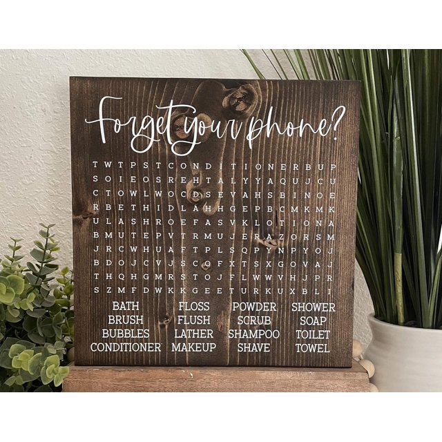 Cskhip Bathroom Word Search Wooden Signs Vintage Farmhouse Sign,Antique ...
