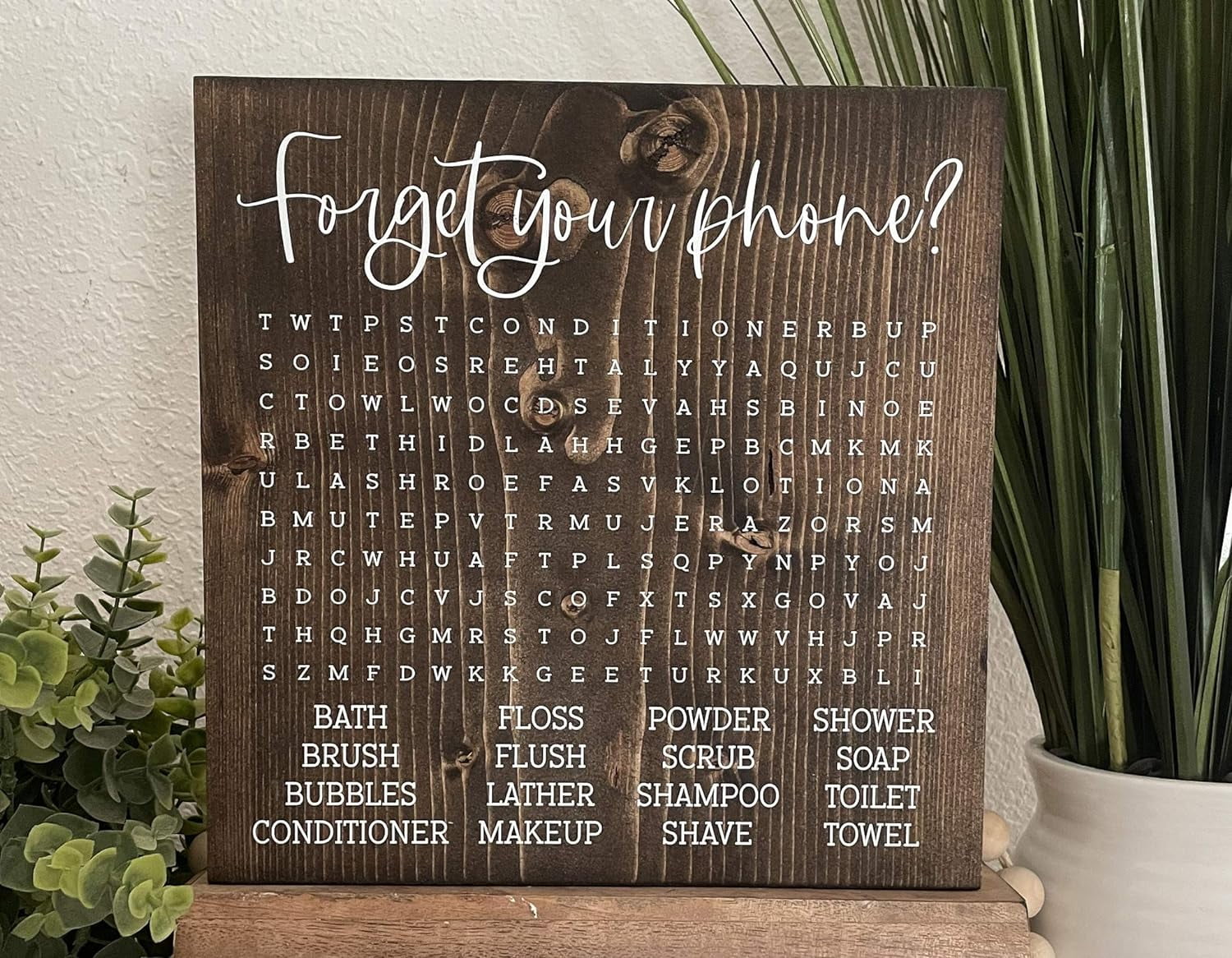 Cskhip Bathroom Word Search Wooden Signs Vintage Farmhouse Sign,Antique ...