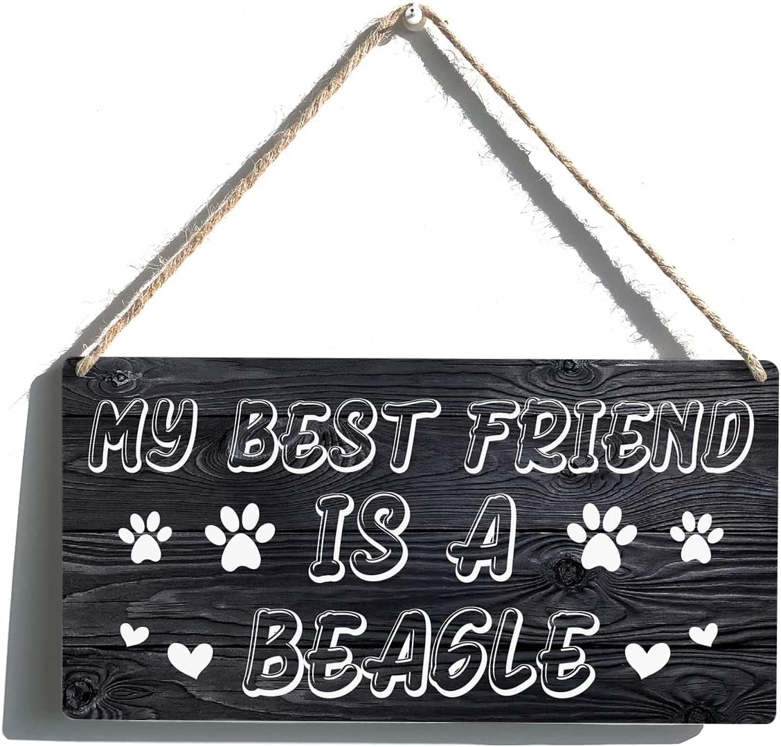 Cskhip Beagle Wood Signs Farmhouse My Best Friend Is a Beagle Wooden ...