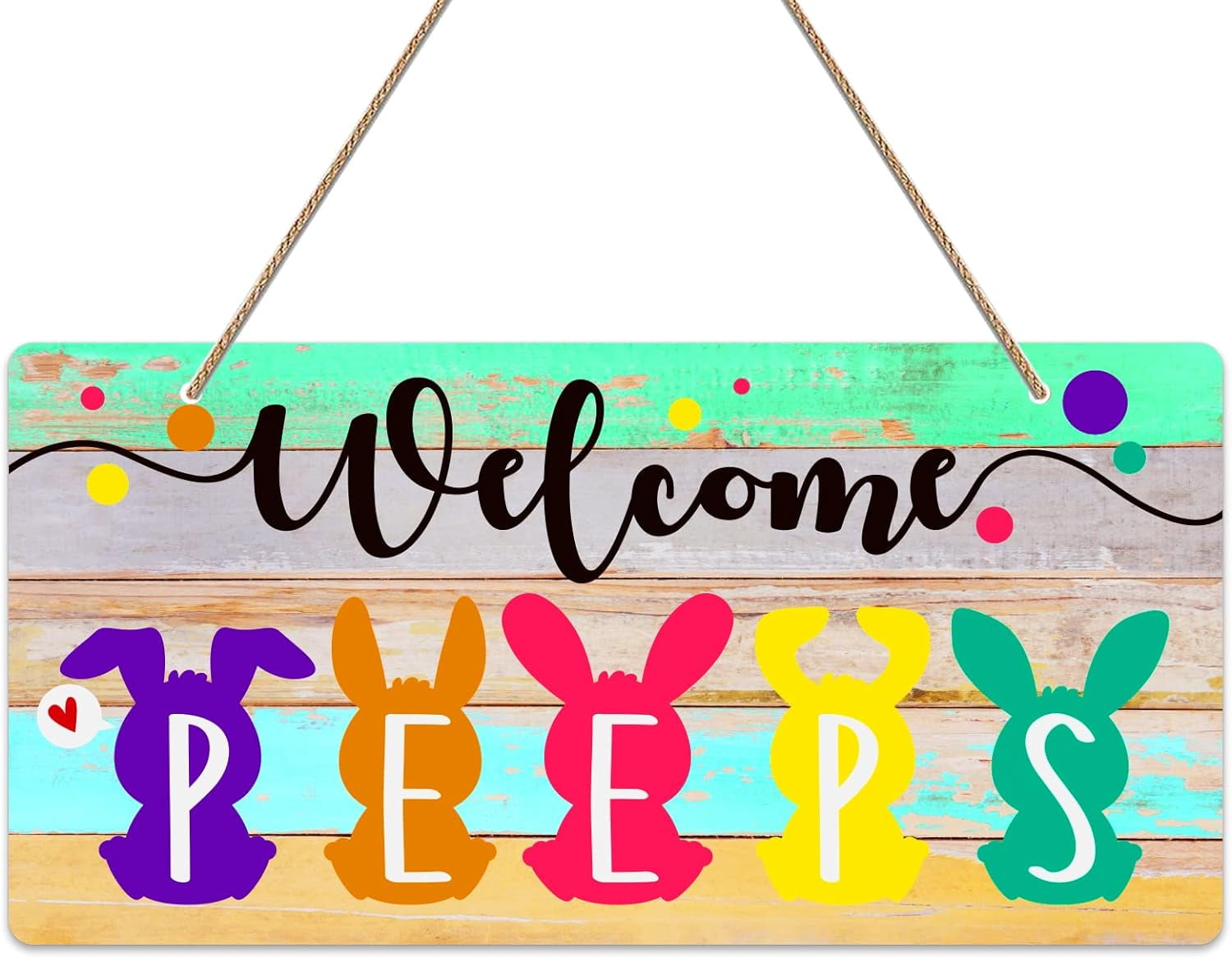 Cskhip Bunny Easter Wood Signs Farmhouse Welcome Peeps Wooden Hanging ...