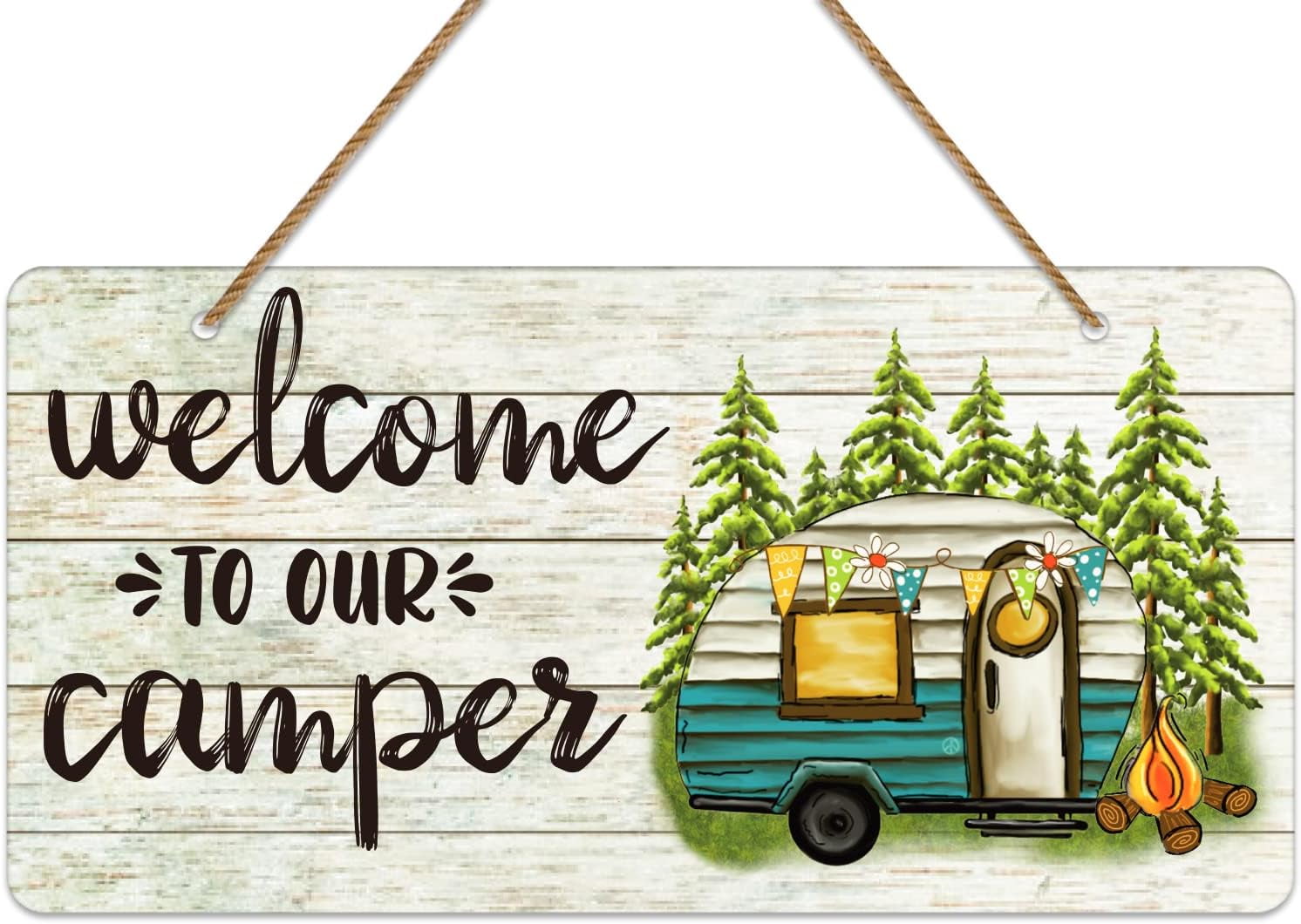 Cskhip Camper Gifts Wood Signs Farmhouse Welcome to Our Camper Wooden ...
