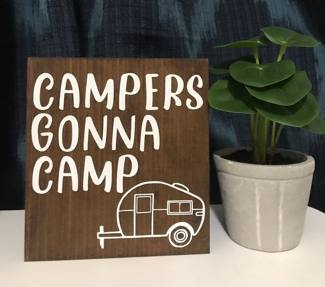 Cskhip Campers Gonna Camper Vintage Farmhouse Sign,Antique Wood Sign ...