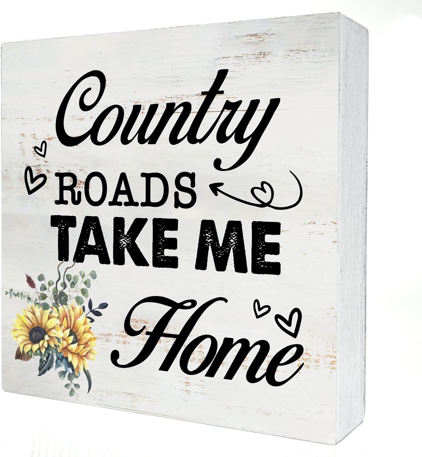 Cskhip Country Roads Take Me Home Wood Box Sign Home Decor Rustic ...