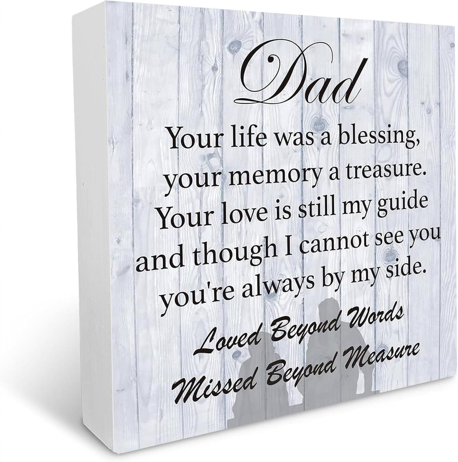 Cskhip Dad Memorial Box Sign, Wood Plaque Table Art Sign , Dad Loss ...