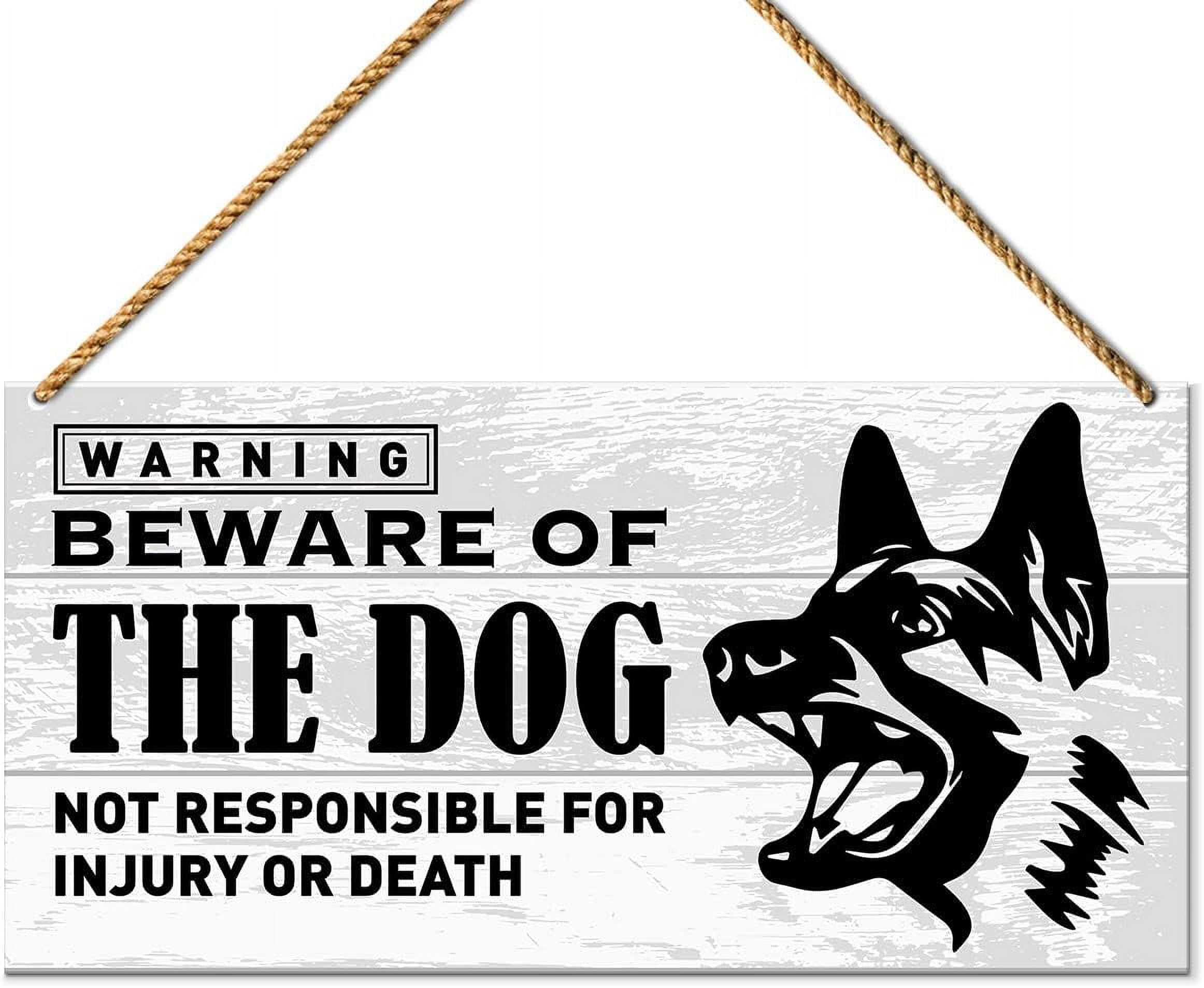 Cskhip Dog Warning Wood Signs Beware of Dog Not Responsible for Injury ...