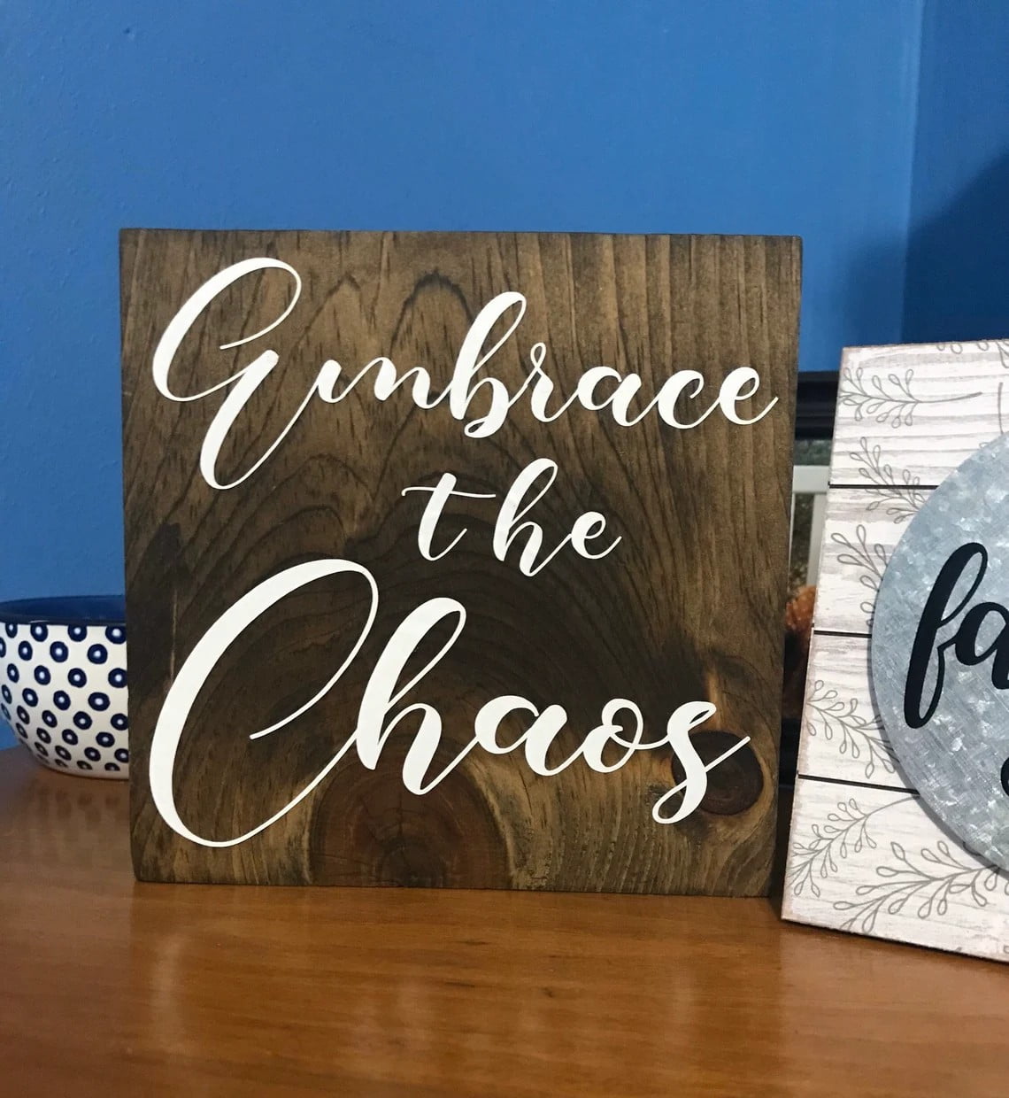 Cskhip Embrace The Chaos Vintage Farmhouse Sign,Antique Wood Sign ...