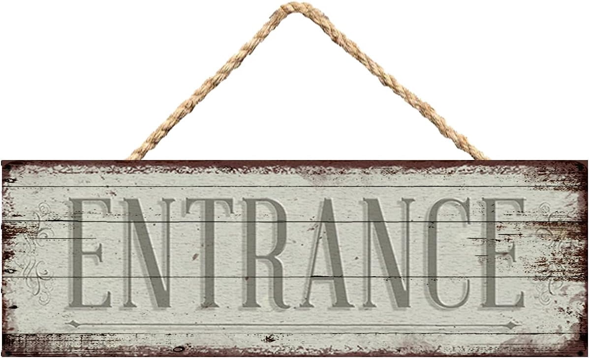 Cskhip Entrance Sign Rustic Wood Street Sign Farmhouse Wall Hanging ...