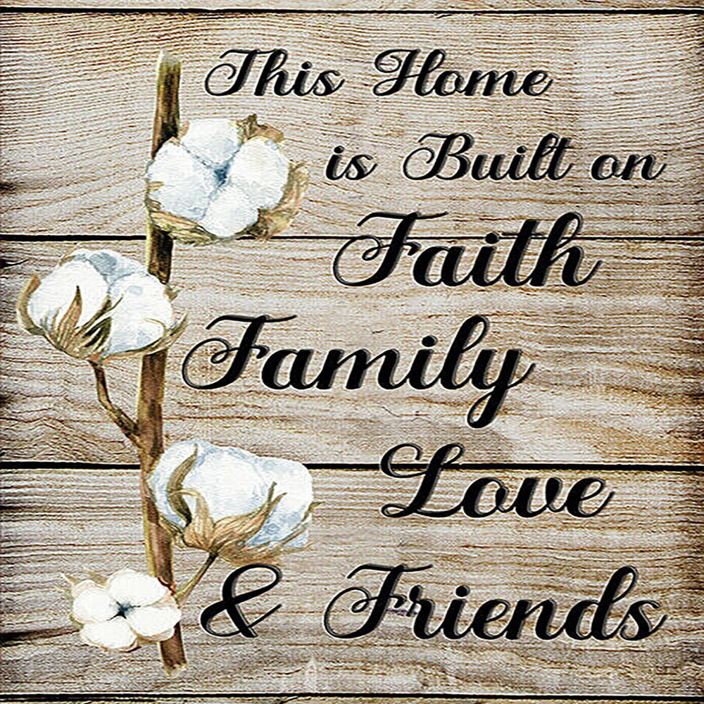 Cskhip Faith Family Love Friends Vintage Farmhouse Sign,Antique Wood ...