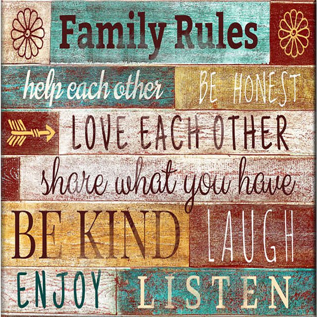 Cskhip Family Rules Vintage Farmhouse Sign,Antique Wood Sign Plaque ...