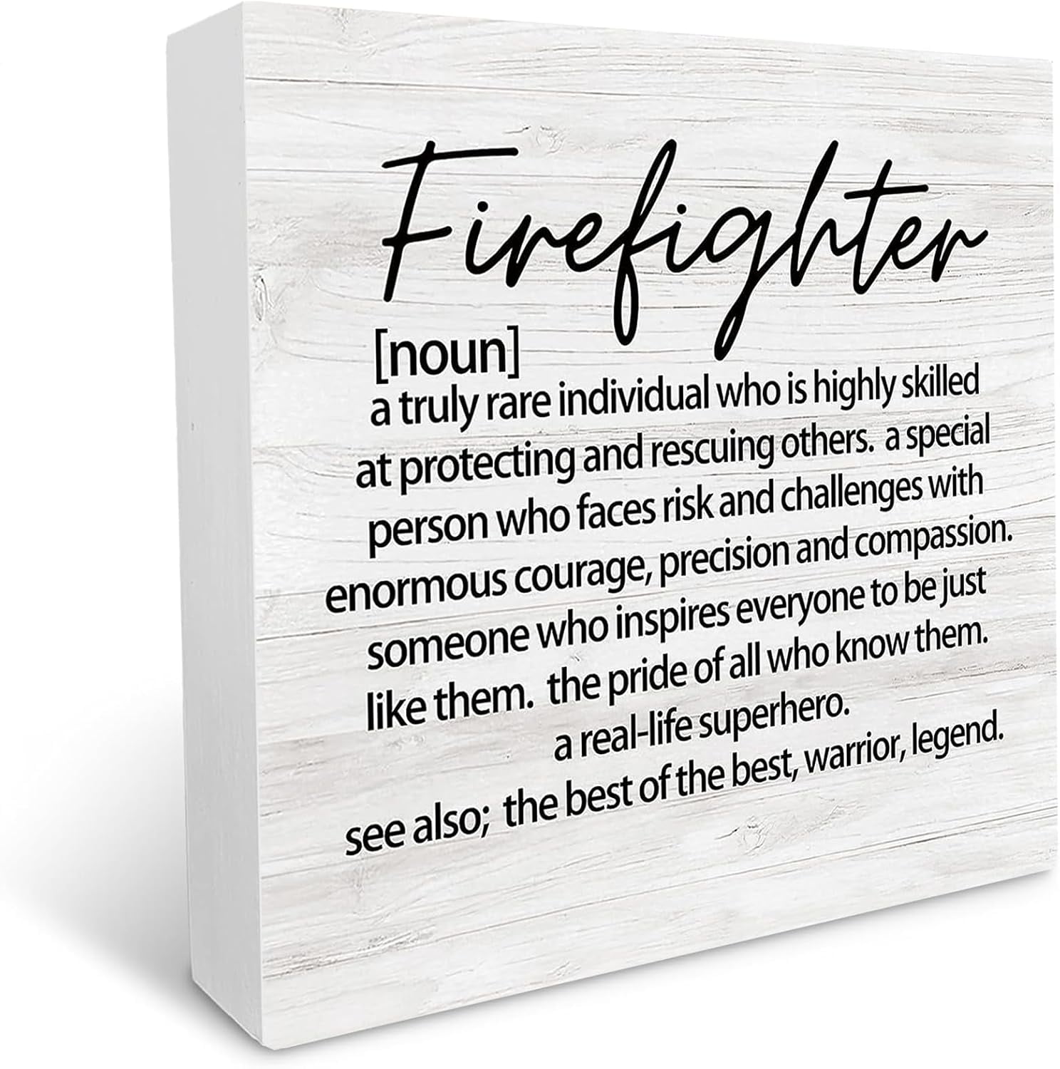Cskhip Firefighter Definition Wooden Box Sign Desk Decor,Firefighter ...