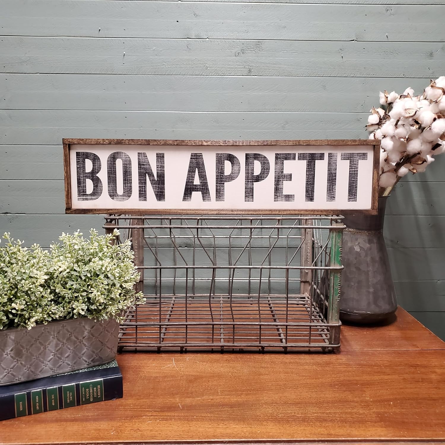Cskhip French Kitchen Sign, Bon Appetit, Rustic French Country ...