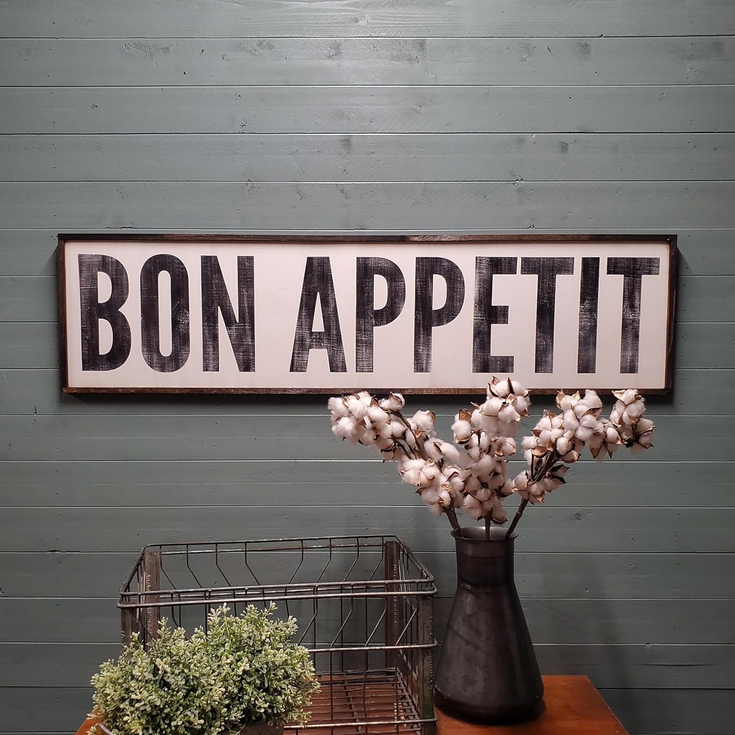 Cskhip French Kitchen Sign, Bon Appetit Sign, Rustic French Country ...
