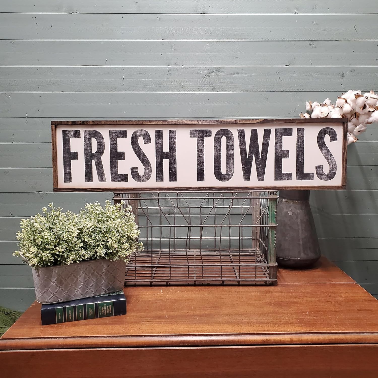 Cskhip Fresh Towels Sign, Farmhouse Decor, Laundry Room Sign, Farmhouse ...
