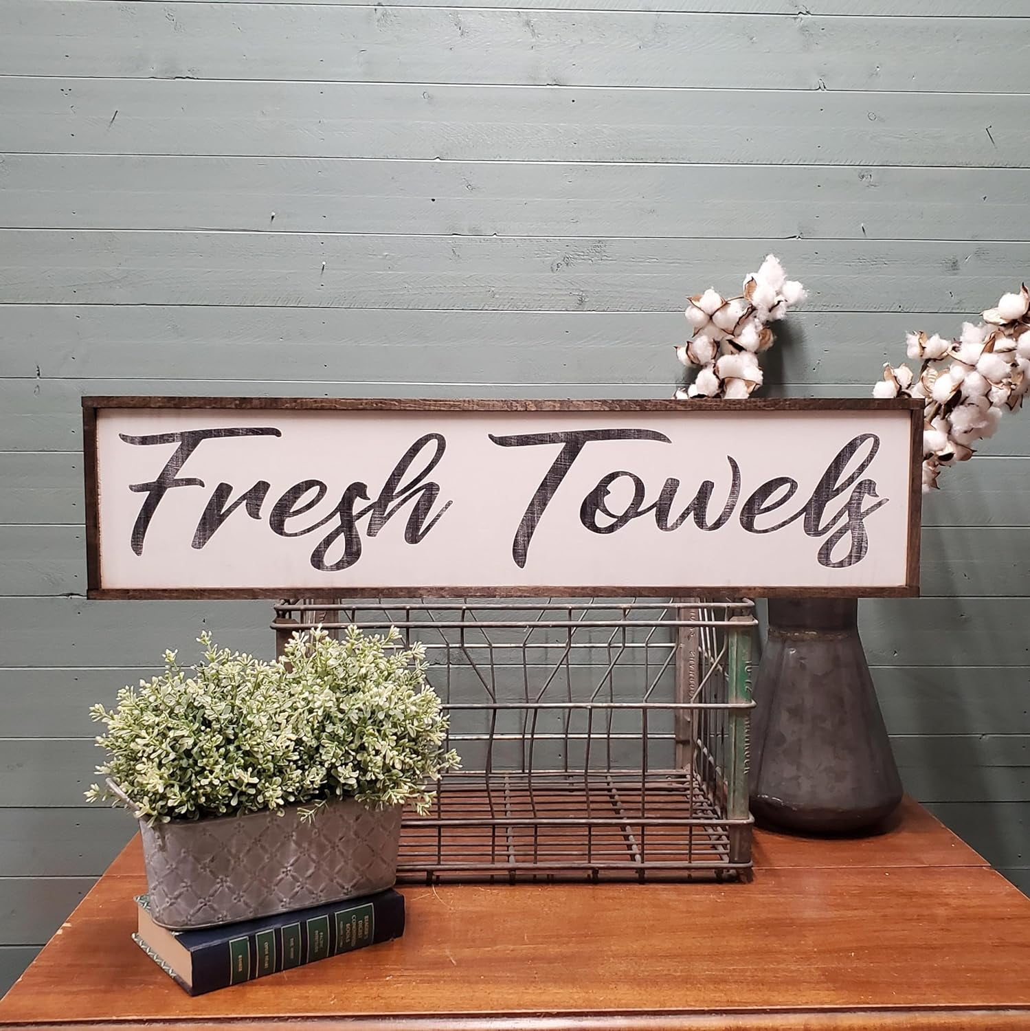 Cskhip Fresh Towels Sign, Farmhouse Decor, Laundry Room Sign, Farmhouse ...