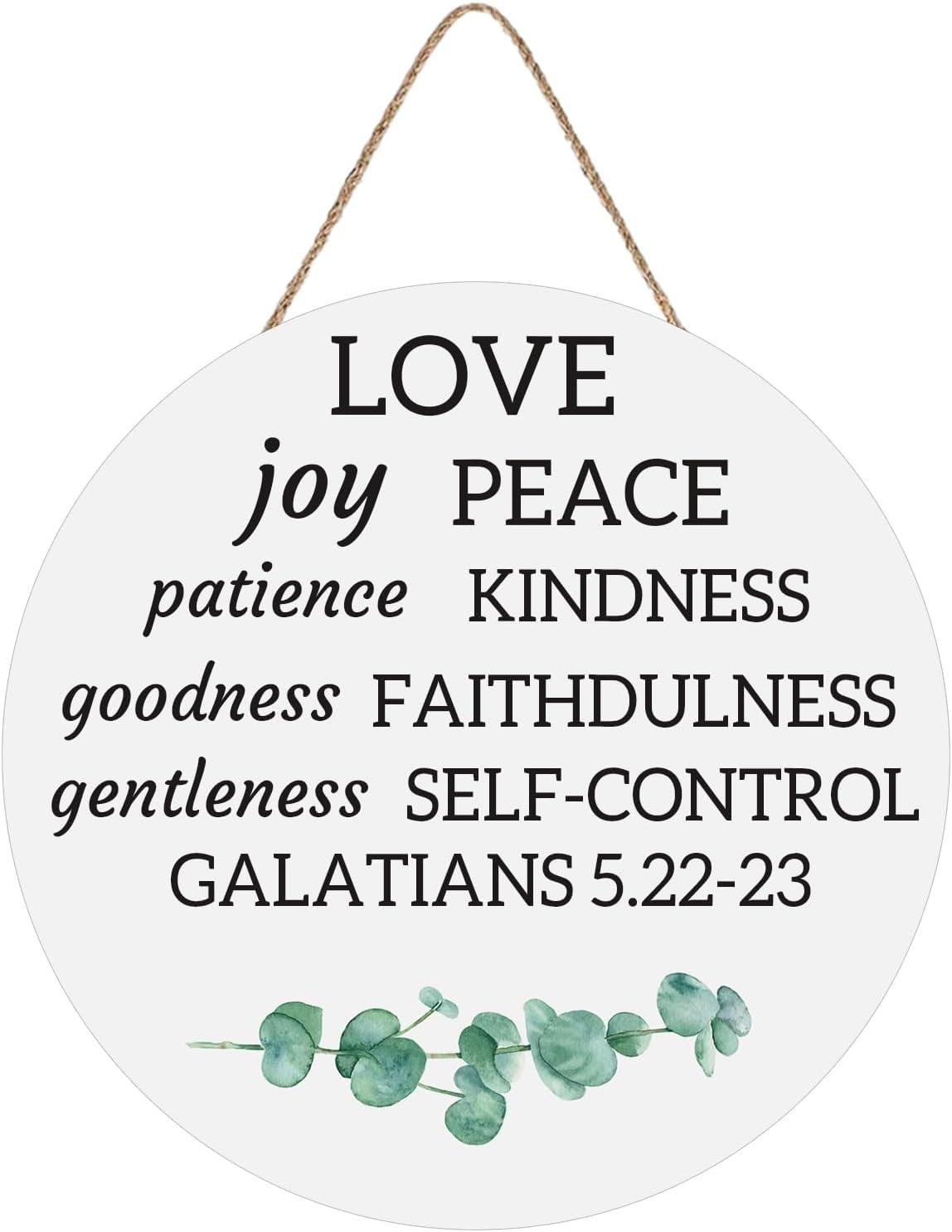 Cskhip Fruit Of The Spirit Decor Round Wooden Hanging Sign Christian ...