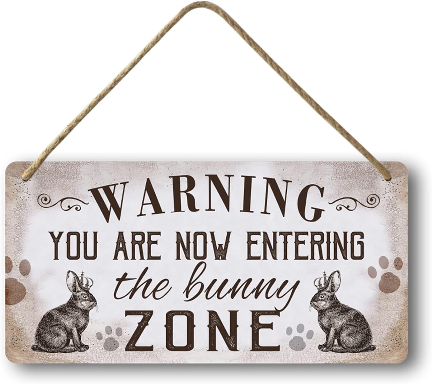 Cskhip Funny Bunny Wood Signs Warning You Are Now Entering The Bunny ...