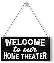 Cskhip Funny Welcome Wood Signs Welcome to Our Home Theater Wooden ...