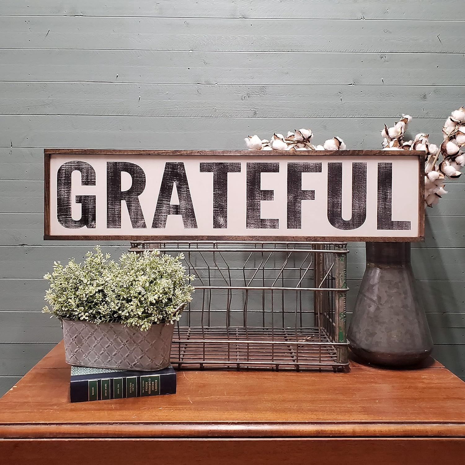 Cskhip Grateful Sign, Grateful Thankful Blessed, Farmhouse Decor ...