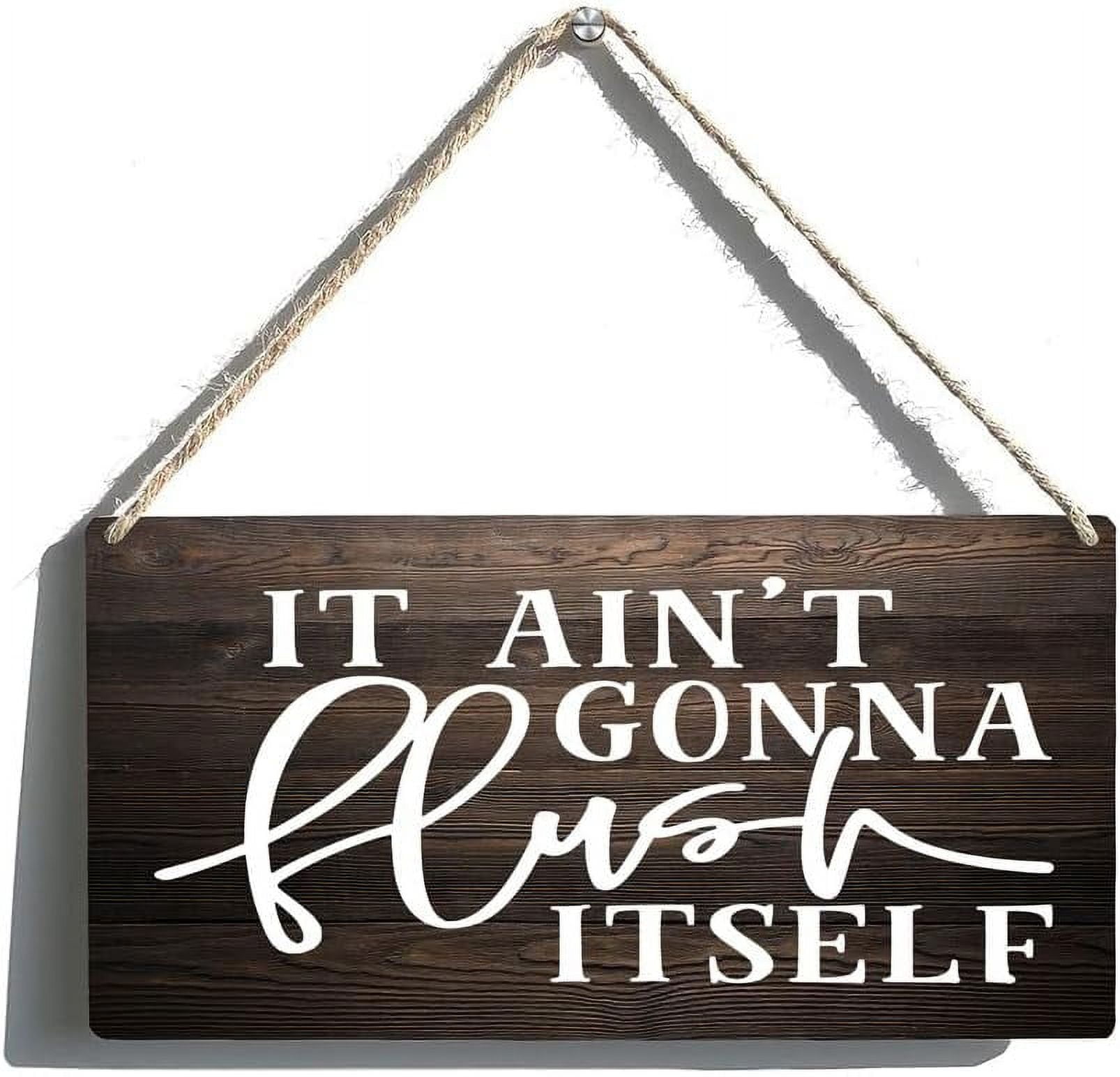 Cskhip Hanging Wall Art Sign Farmhouse Funny Bathroom Signs It Aint ...