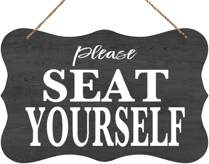 Cskhip Hanging Wood Sign Please Seat Yourself Sign Restaurant Cafe ...