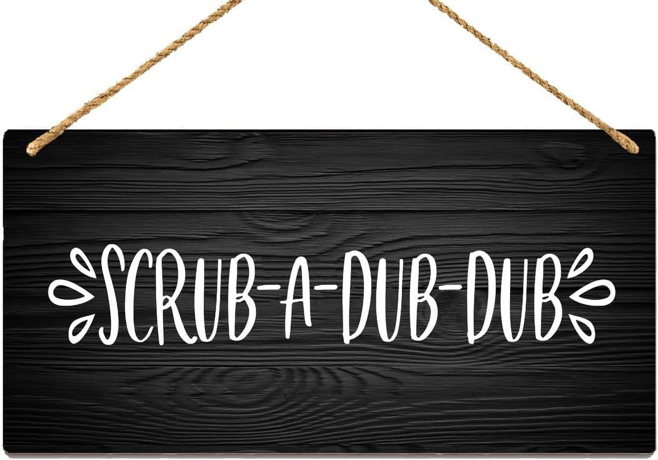 Cskhip Hanging Wood Sign Scrub-A-Dub-Dub Sign Bathroom Home Decor ...
