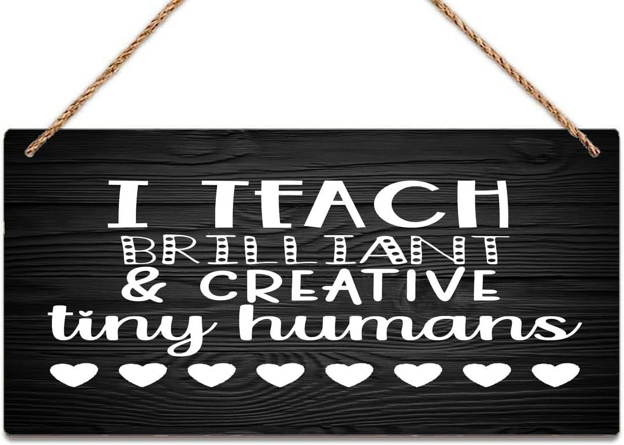 Cskhip Hanging Wood Sign Teacher Sign Teaching Sign Teach Sign I Teach ...