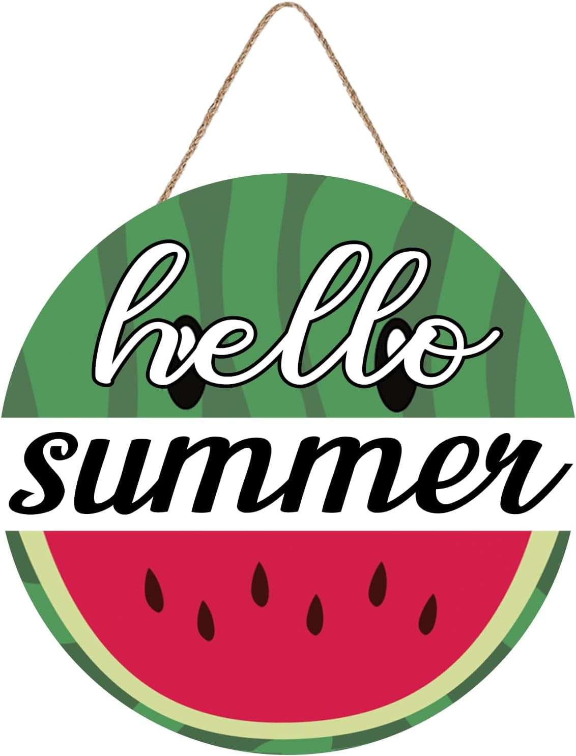 Cskhip Hello Summer Watermelon Welcome Sign For Front Door, Watermelon ...