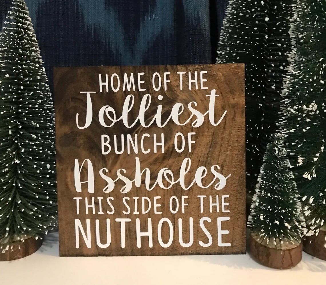 Cskhip Home Of The Jolliest Bunch Vintage Farmhouse Sign,Antique Wood ...