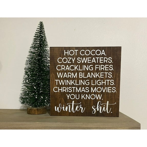 Cskhip Hot Cocoa Vintage Farmhouse Sign,Antique Wood Sign Plaque 10x10 ...