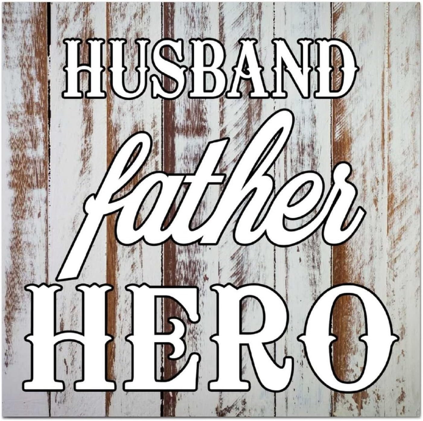 Cskhip Husband Father Hero Hanging Wood Sign Motivational Wall Art ...