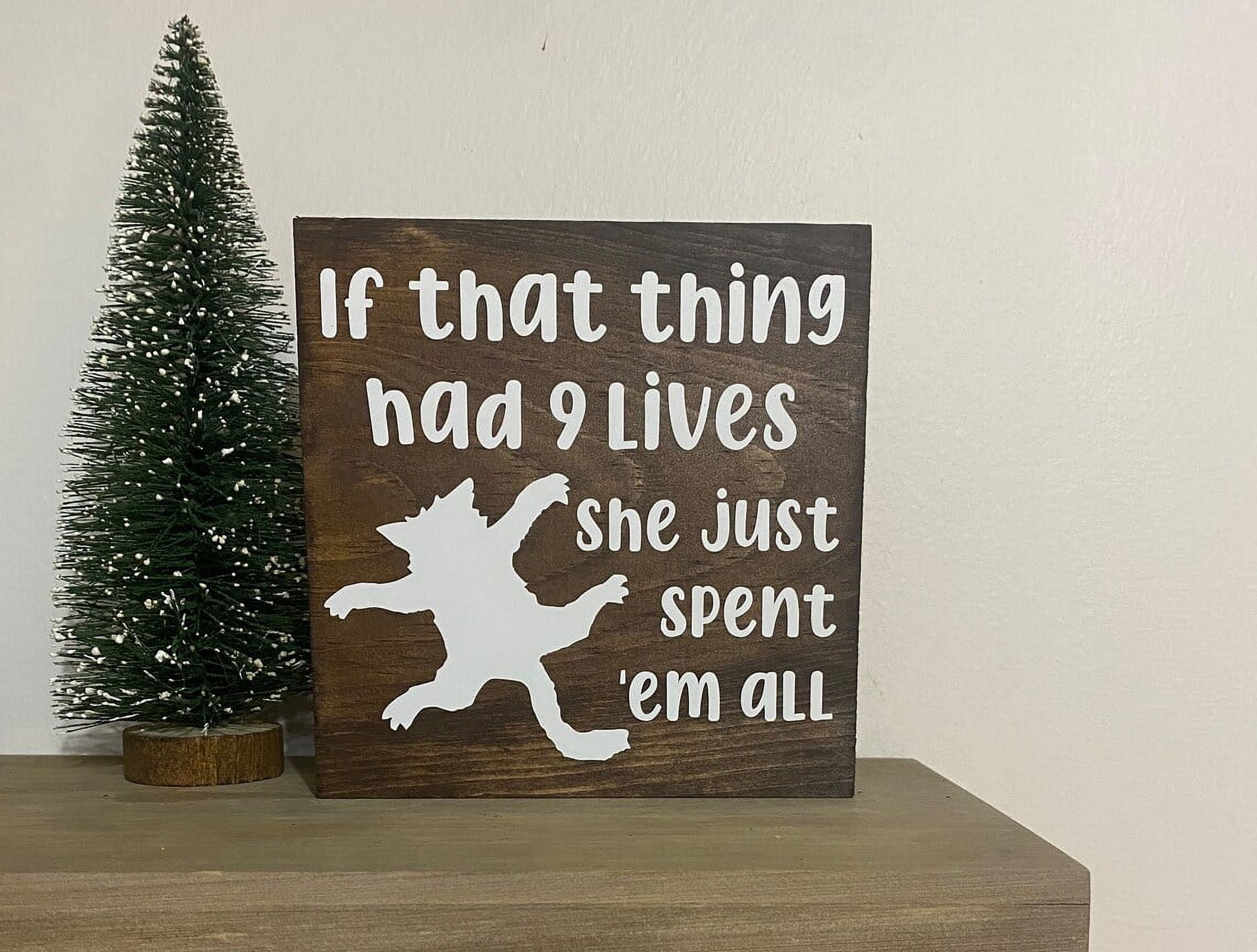 Cskhip If That Thing Had 9 Lives She Just Spent Vintage Farmhouse Sign ...