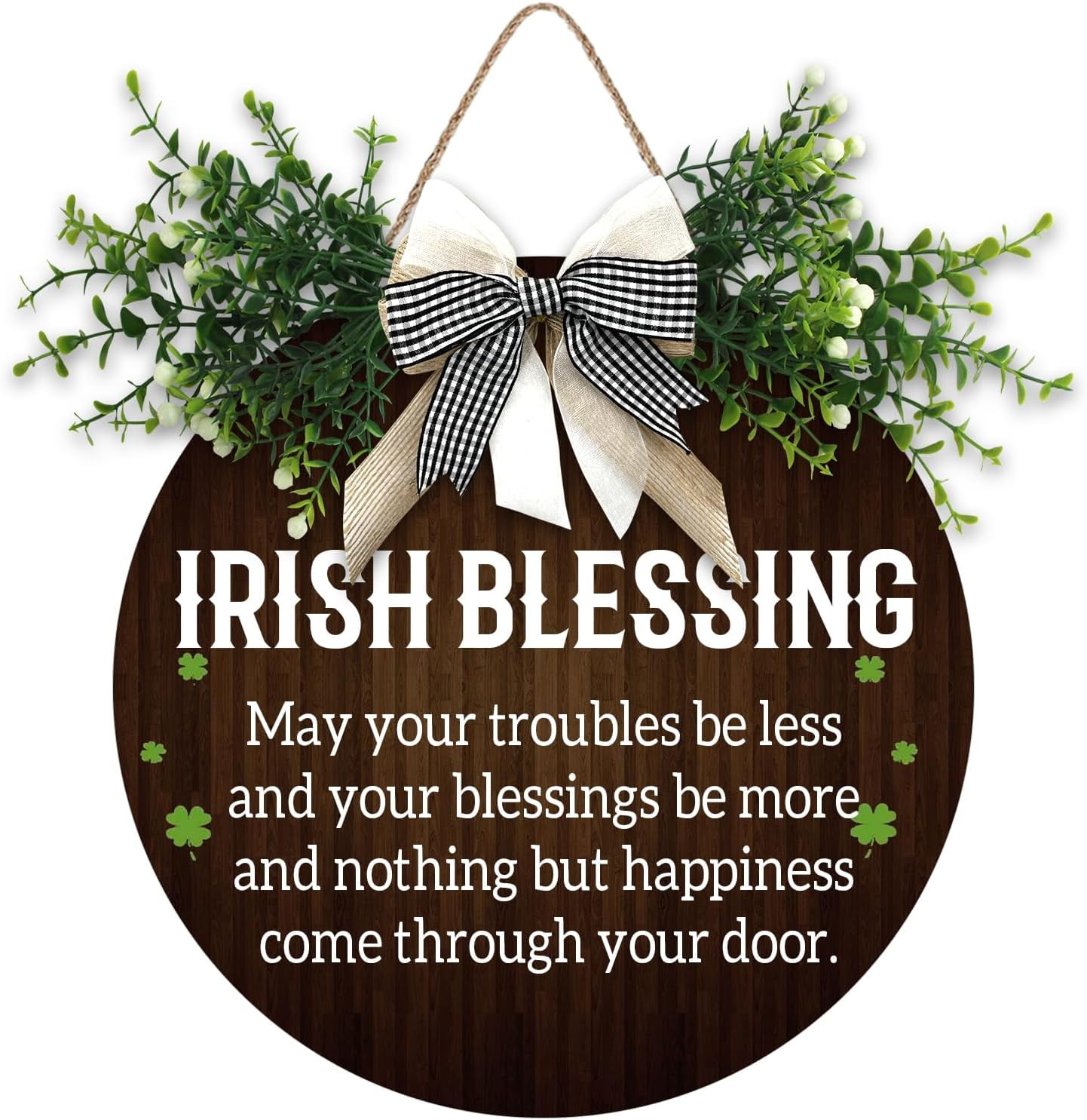 Cskhip Irish Blessing Round Wooden Hanging Signs For Front Door Porch ...
