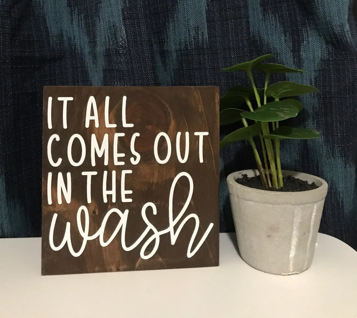 Cskhip It All Comes Out In The Wash Vintage Farmhouse Sign,Antique Wood ...