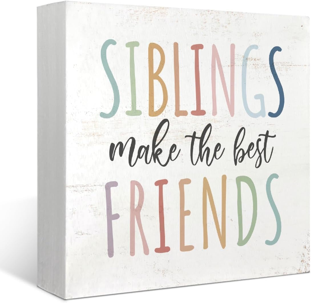 Cskhip Kids Room Decor Wooden Sign, Siblings Make The Best Friends ...