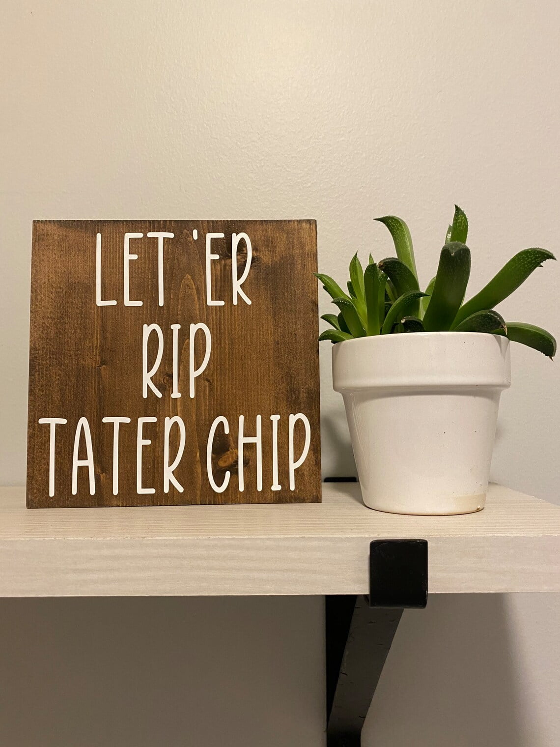 Cskhip Let ‘Er Rip Tater Chip Vintage Farmhouse Sign,Antique Wood Sign ...